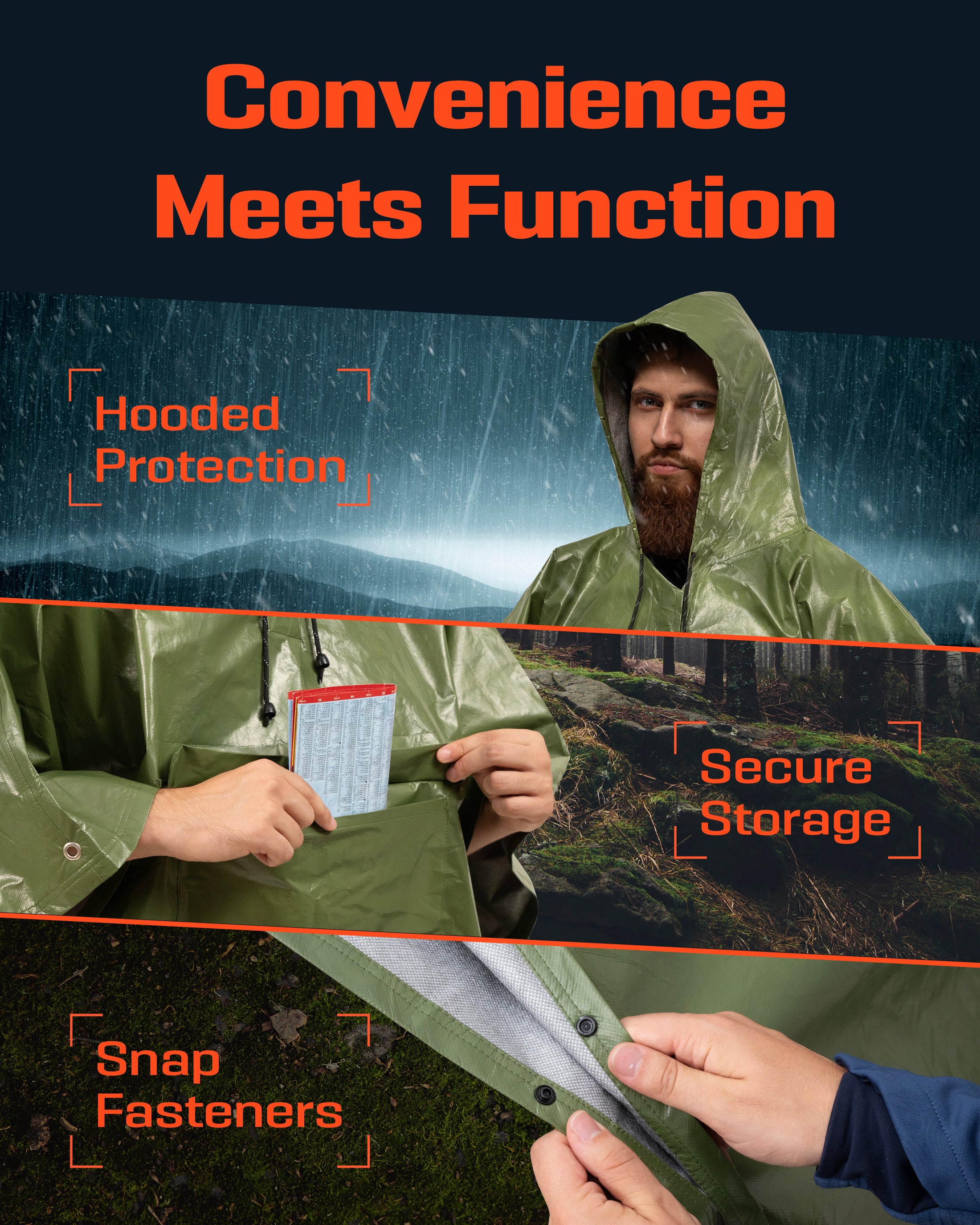 P4X Heavy Duty Emergency Poncho – PREPARED4X